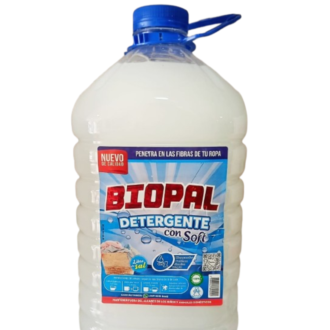 DETERGENTE LIQUIDO BIOPAL CON SOFT BLANCO 5 LITROS – Finkel