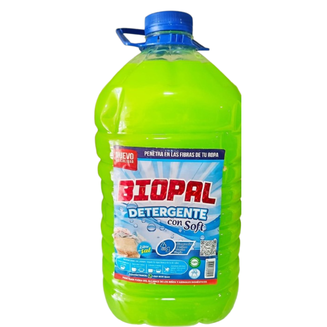DETERGENTE LIQUIDO BIOPAL CON SOFT VERDE MANZANA 5 LITROS – Finkel