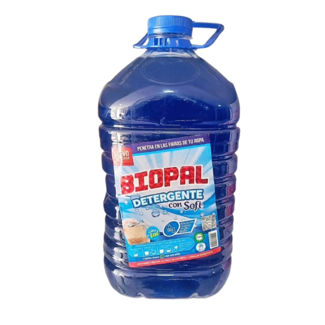 DETERGENTE LIQUIDO BIOPAL CON SOFT AZUL 5 LITROS – Finkel